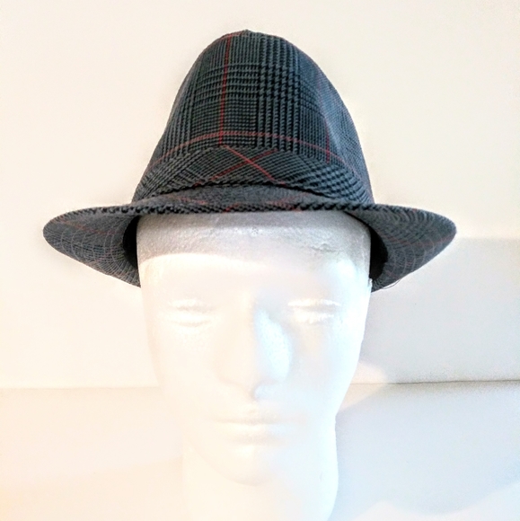 Accessories | New Gray Red And Black Plaid Fedora | Poshmark